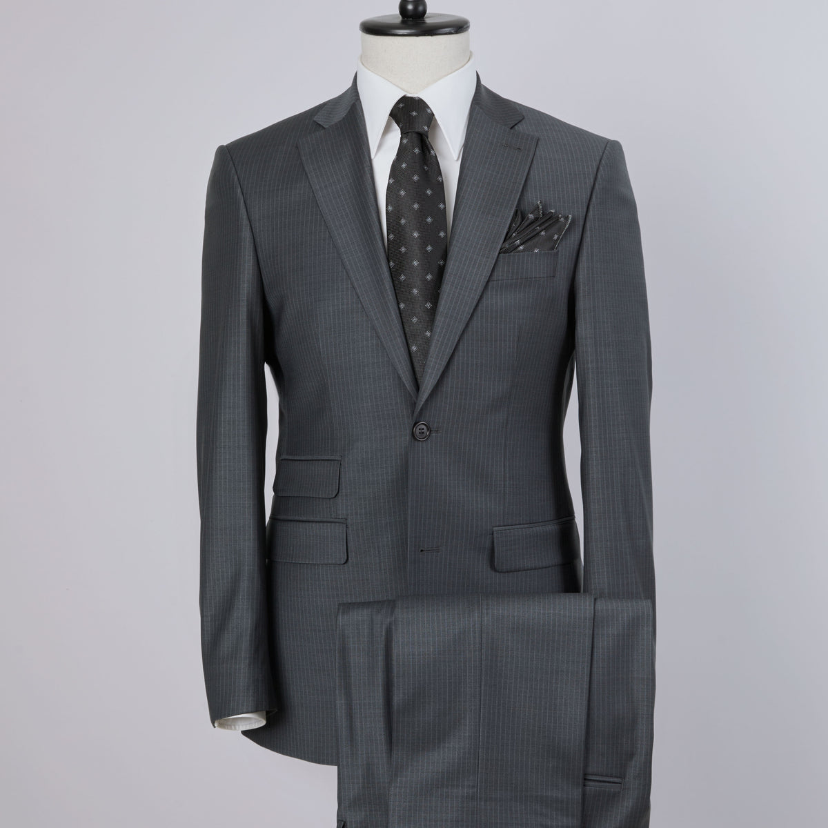 Grey Two Button Stripe Suit – HerrWidman