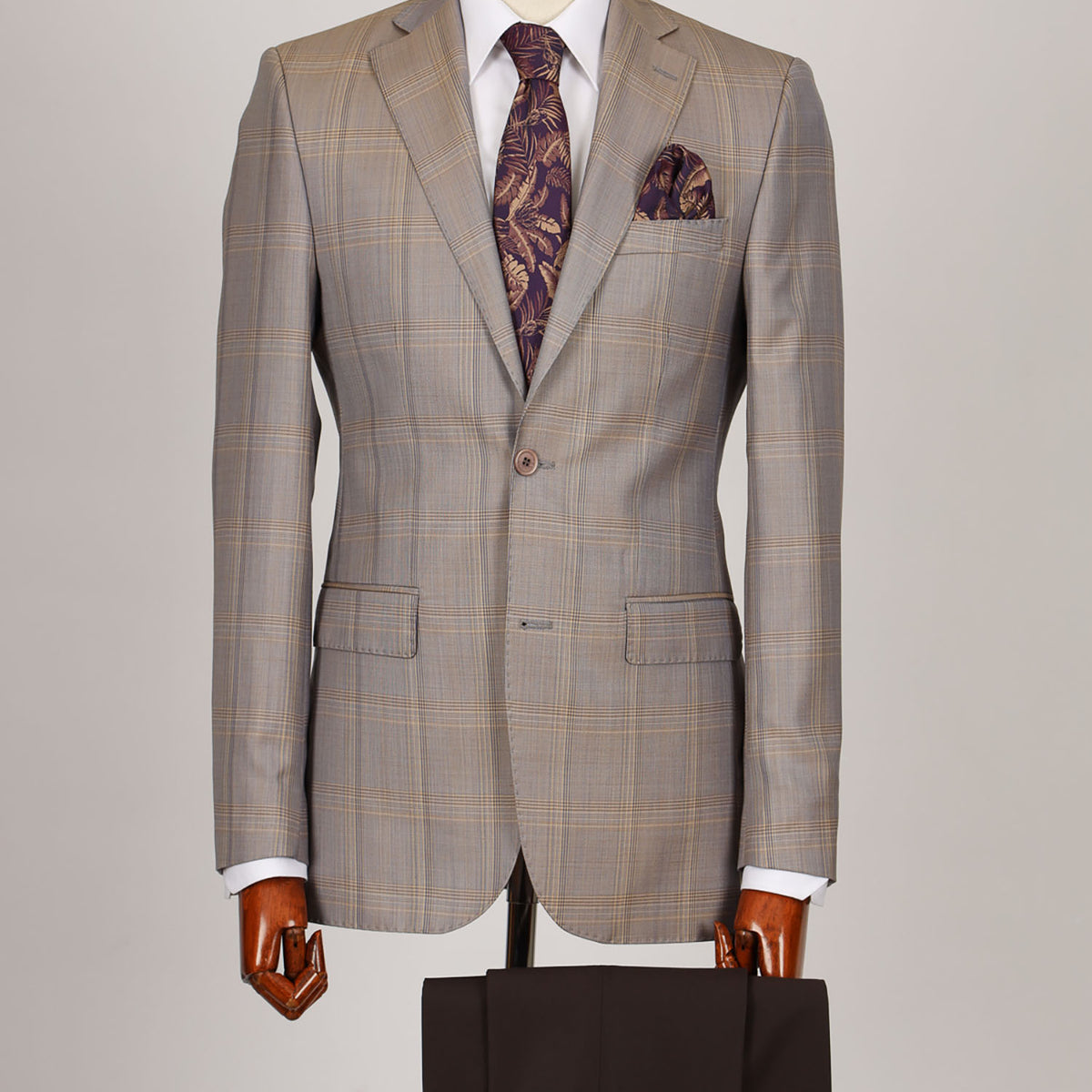 Grey Two Button Checked Wool Jacket – HerrWidman