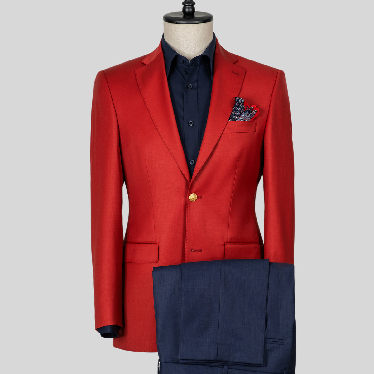 Red Two Button Micro Pattern Wool Jacket – HerrWidman